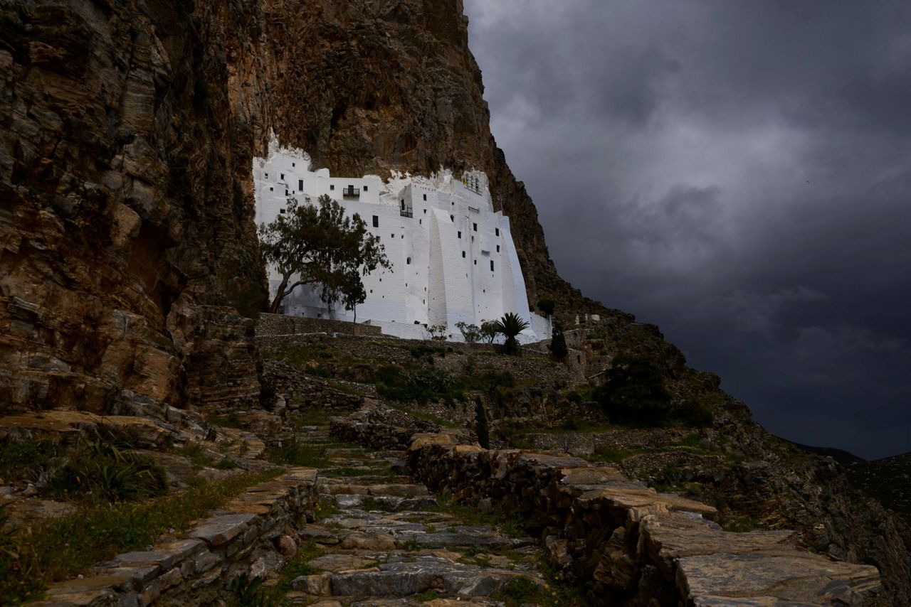 In 50-plus years at a cliffside Greek island monastery, one monk keeps ...