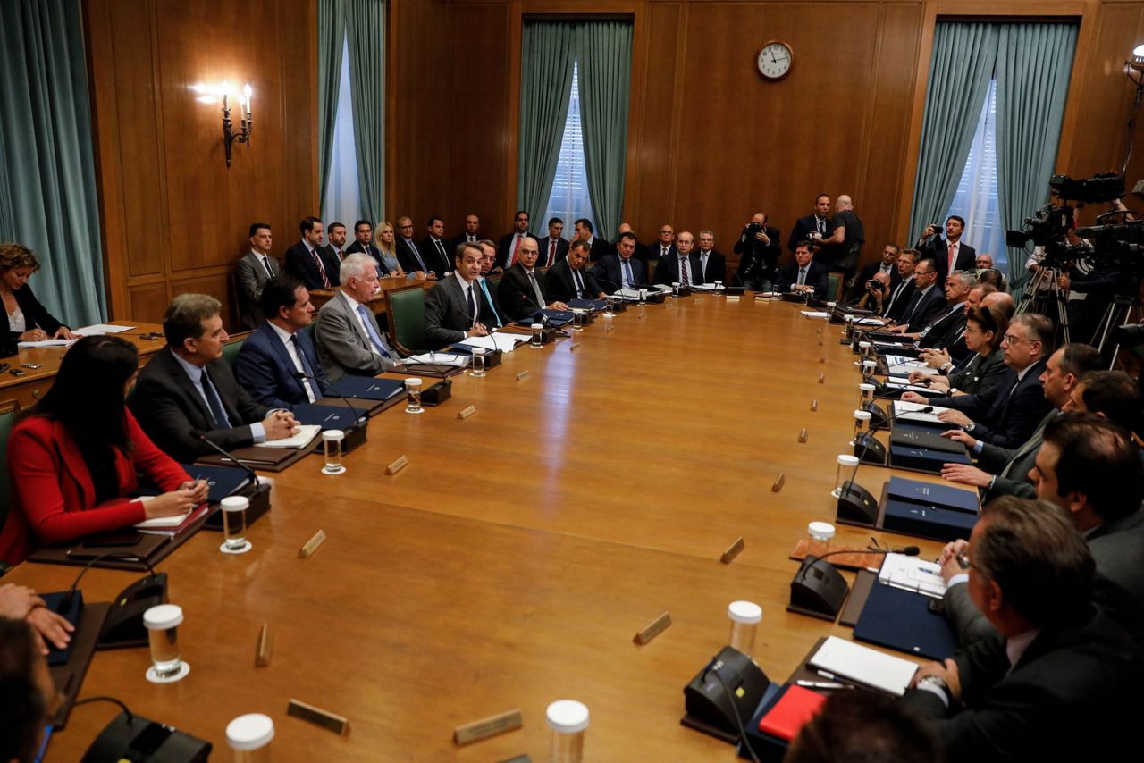 New Greek PM Mitsotakis holds first Cabinet meeting