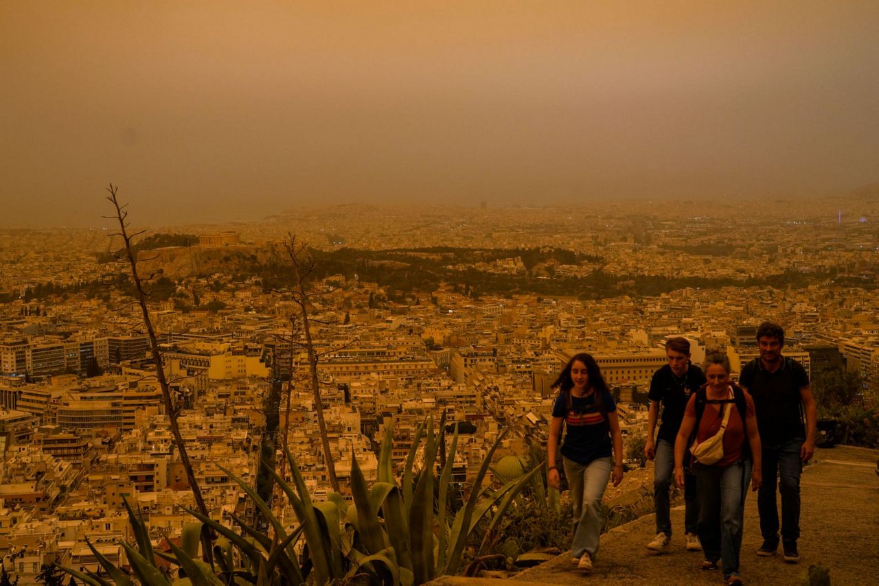 Martian skies over Athens? Greece's capital turns an orange hue with ...