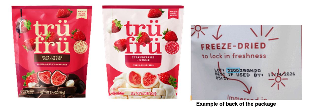 Recall issued for Tru Fru freeze dried fruit products