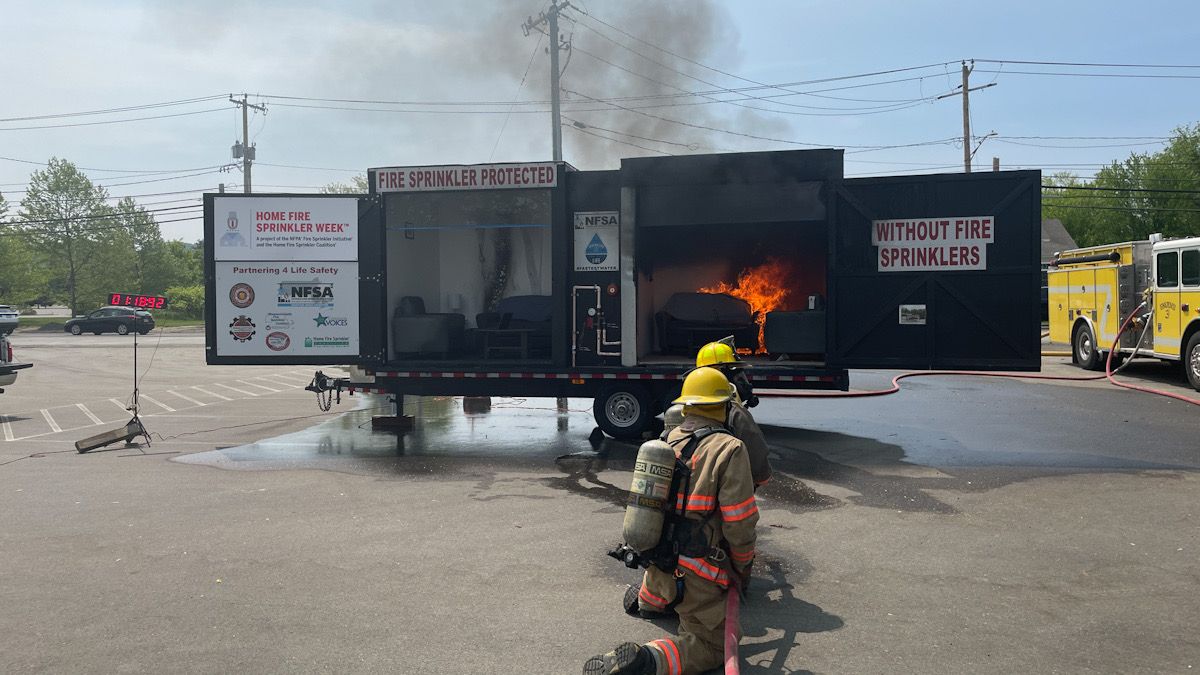 Hadley Fire Department hosts sprinkler demonstration