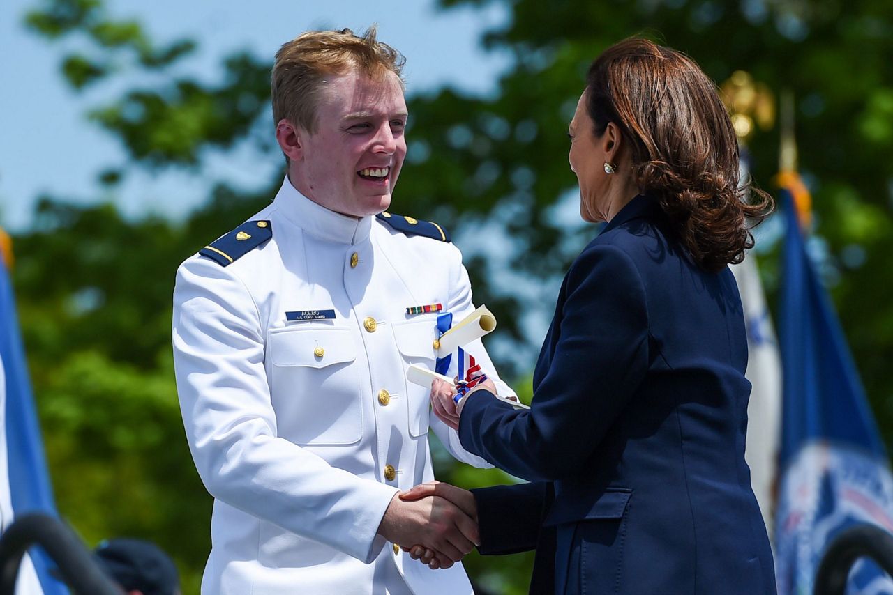 Harris to tell Coast Guard grads rule of law is under attack