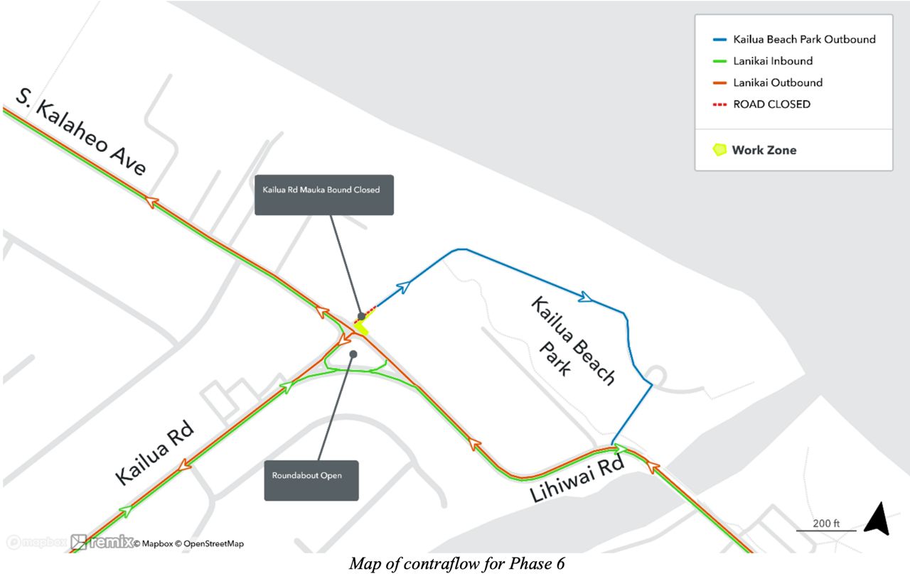 Phase 6 of work on Kailua roundabout begins Monday