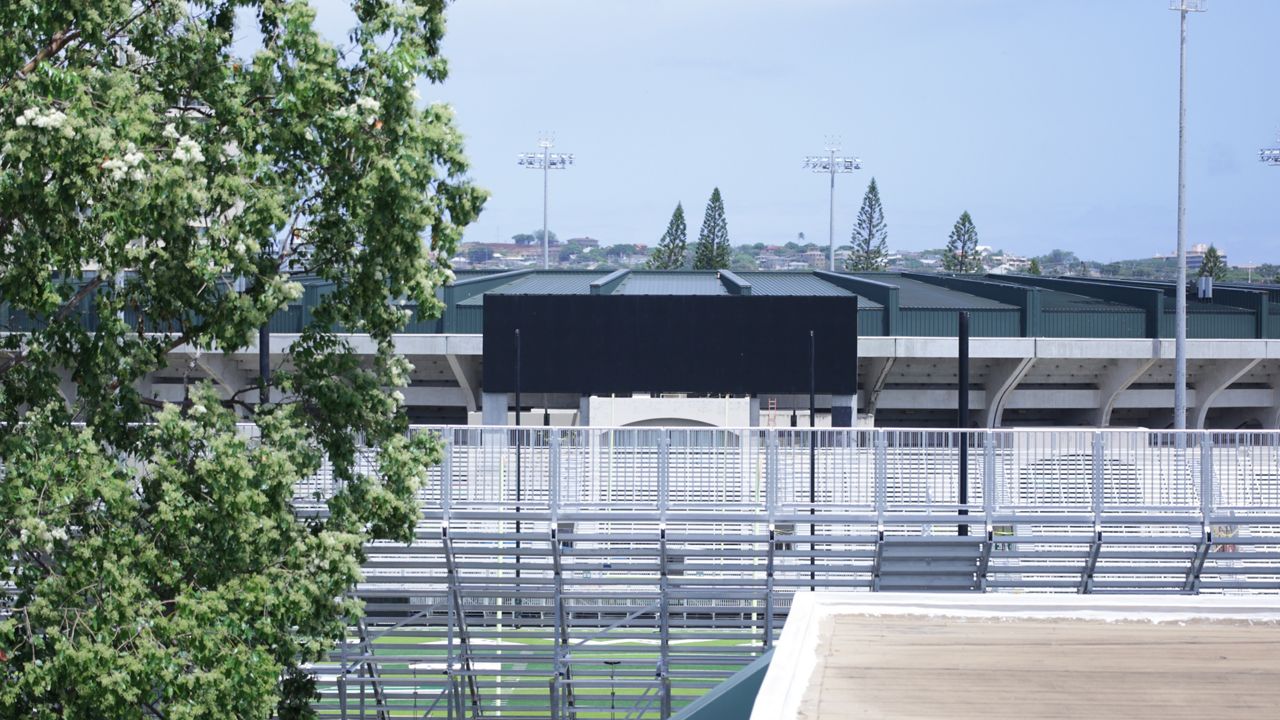 Aloha Stadium video board installed at Ching Complex