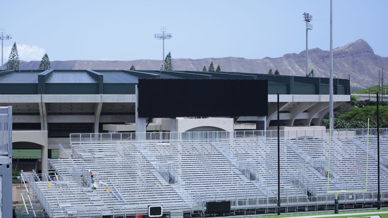 Aloha Stadium video board installed at Ching Complex