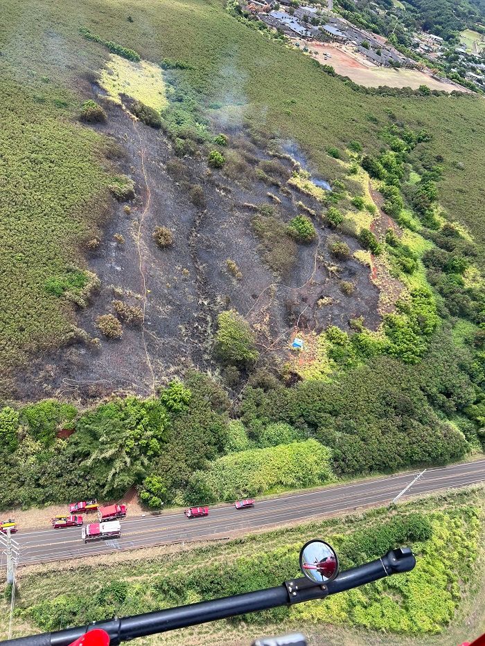 Kapaa Bypass Road brush fire on Kauai contained