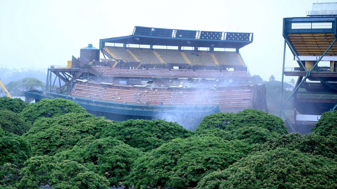 Third Aloha Stadium sideline section torn down