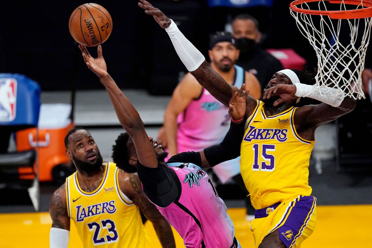 Heat hold off depleted Lakers 96-94 in NBA Finals rematch