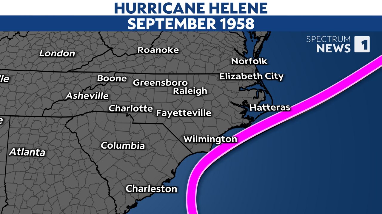 Another Helene caused damage in North Carolina in 1958