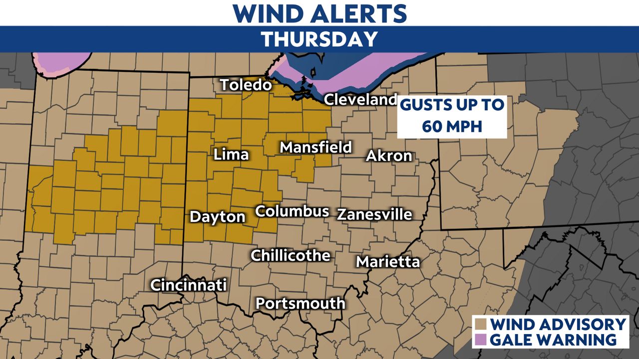 High winds and storms will come in on a warm Thursday