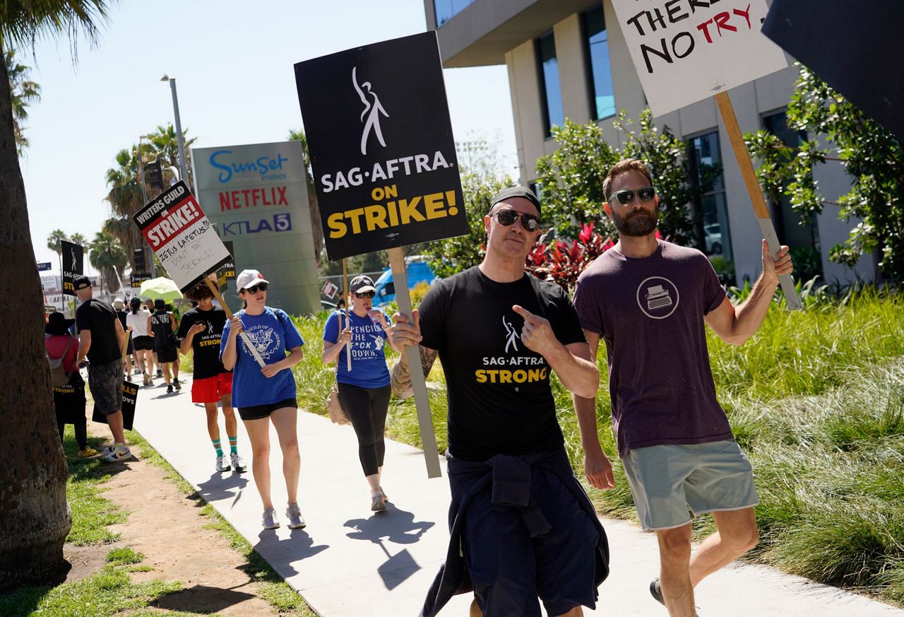 Actors and writers on strike rally in Philadelphia and Chicago as union ...