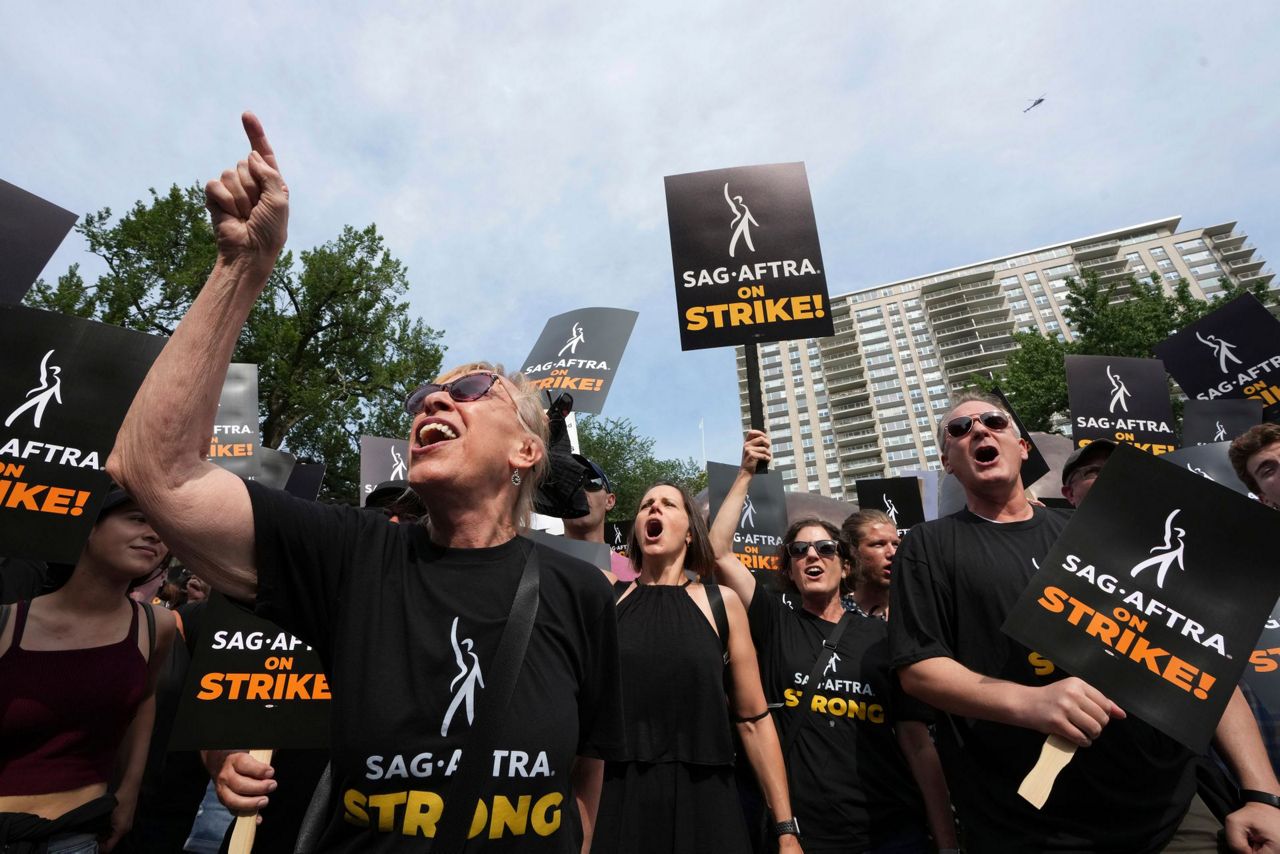 Actors and writers on strike rally in Philadelphia and Chicago as union ...
