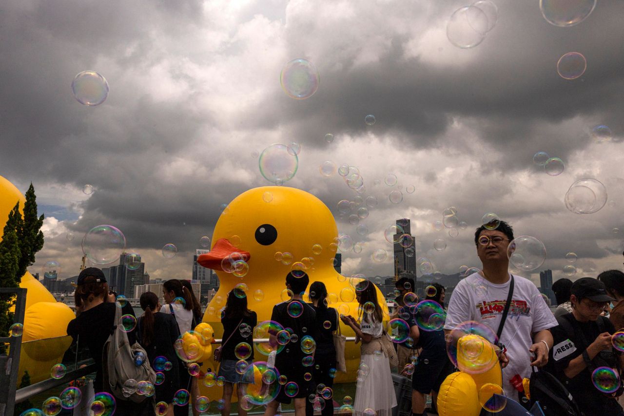 Giant inflatable ducks make a splash in Hong Kong as pop-art project ...