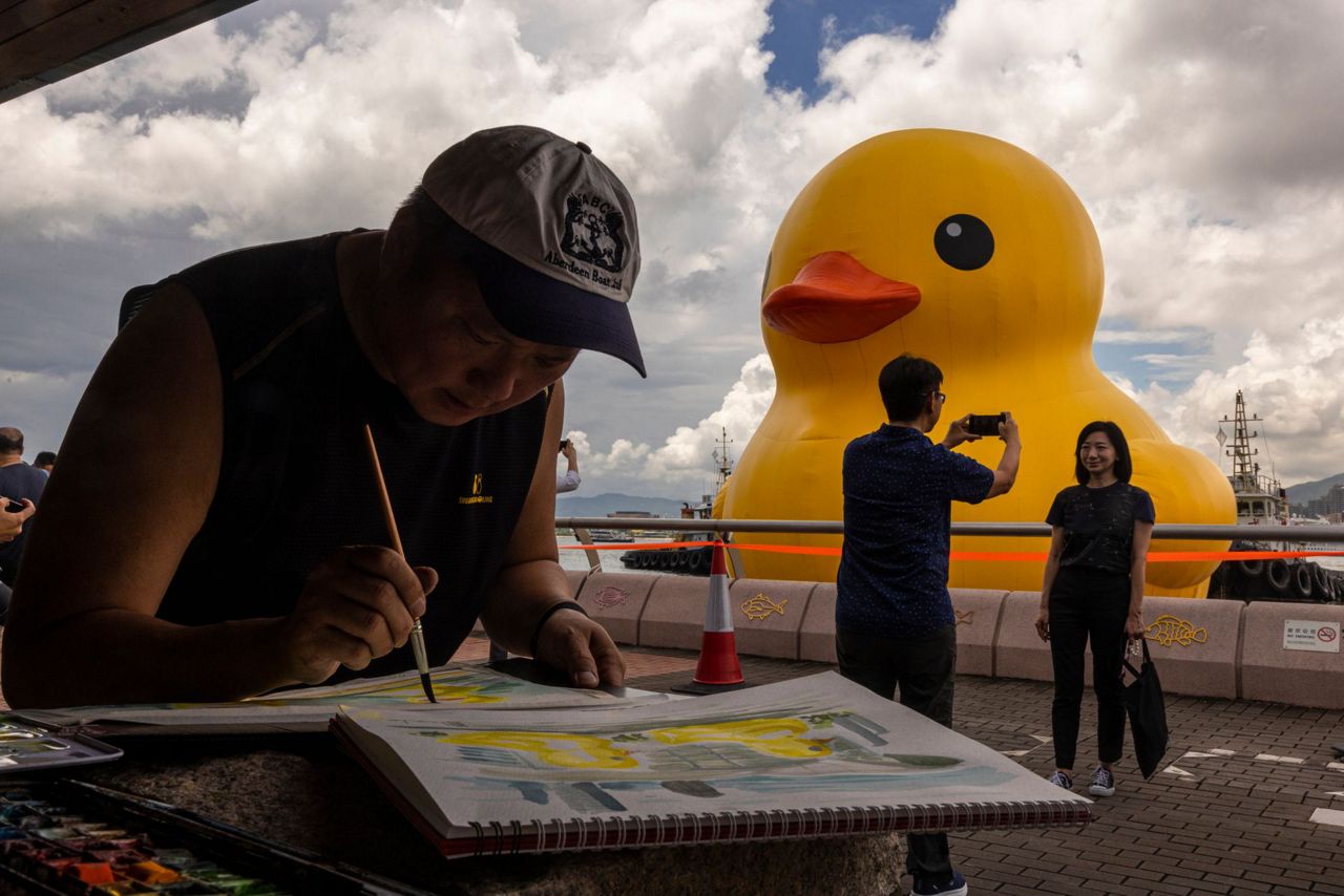 Giant inflatable ducks make a splash in Hong Kong as pop-art project ...