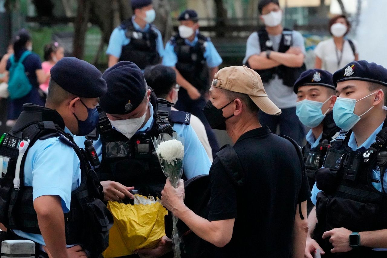Police Patrol Hong Kong Park Amid Tiananmen Vigil Ban