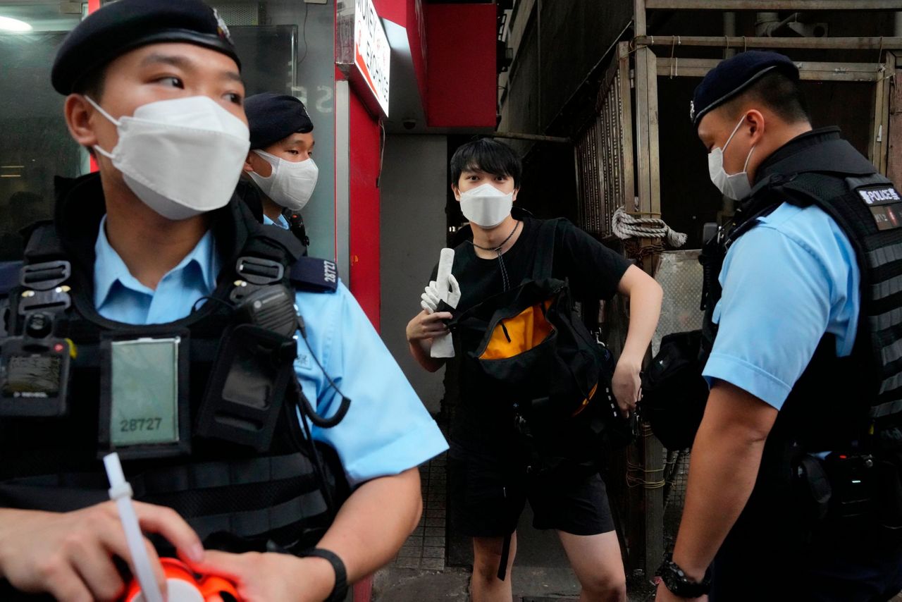 Police Patrol Hong Kong Park Amid Tiananmen Vigil Ban