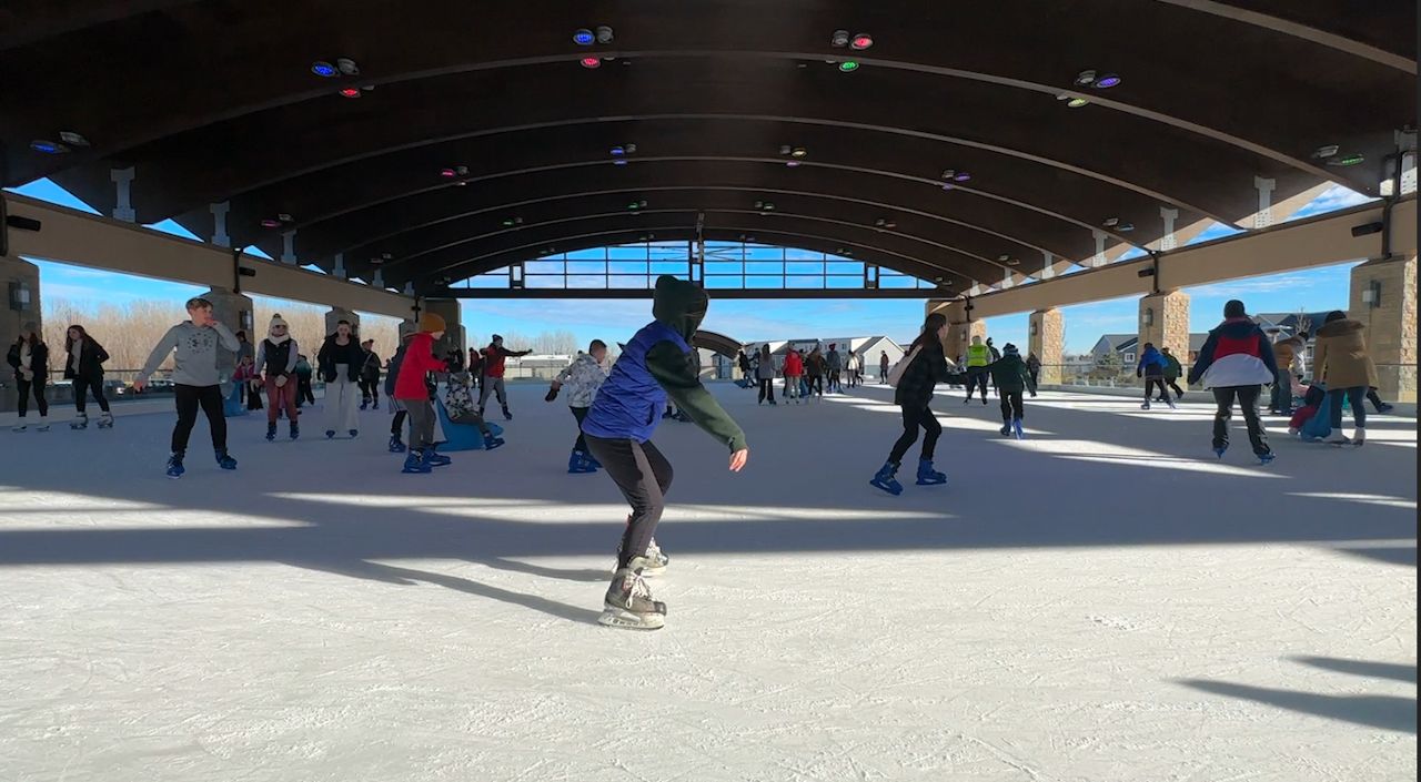 Activity complex offers ice skating in mild winter