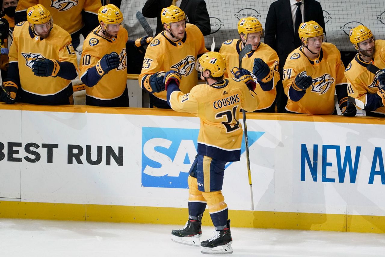 Preds beat Canes 4-3 in double OT again to tie series at 2-2