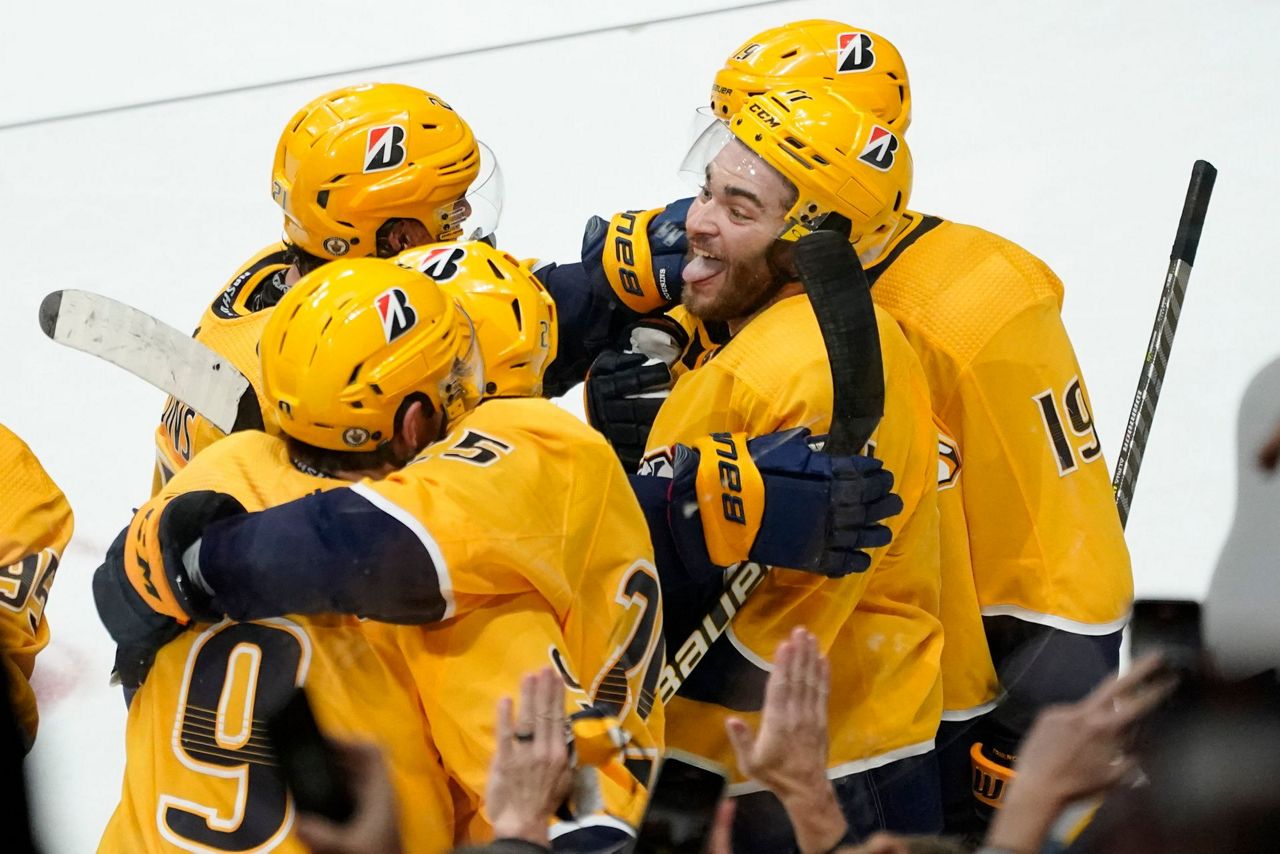 Preds beat Canes 4-3 in double OT again to tie series at 2-2