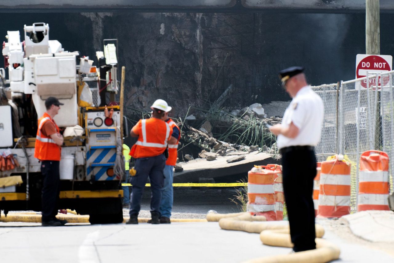Fire under I-95 causes section to collapse, closing interstate in both ...