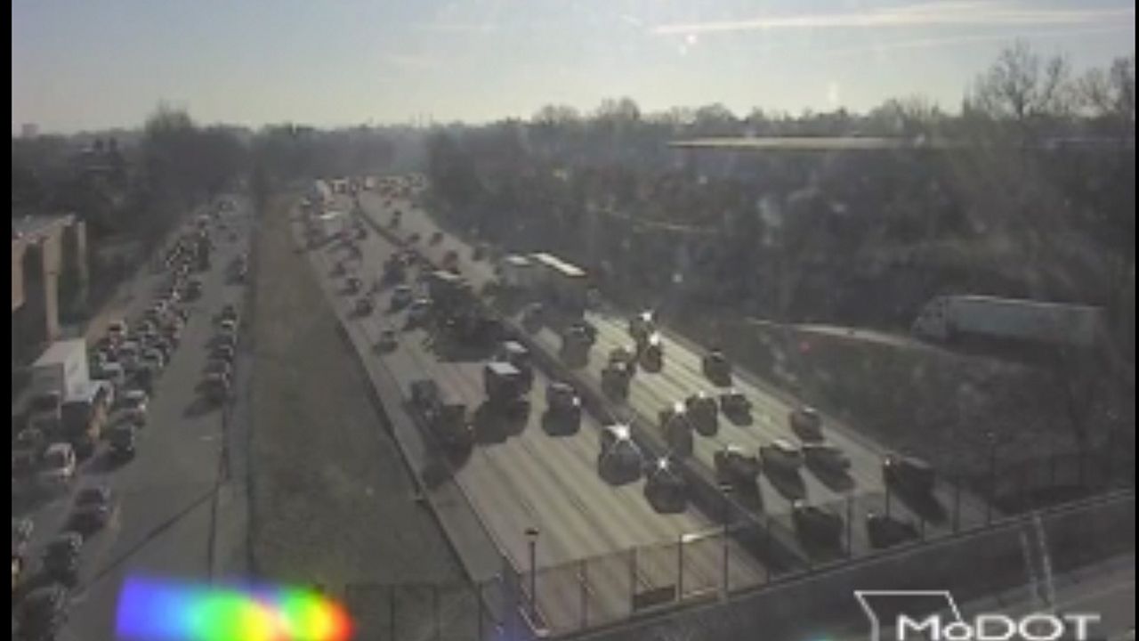 Two injured after school bus overturns on I-44