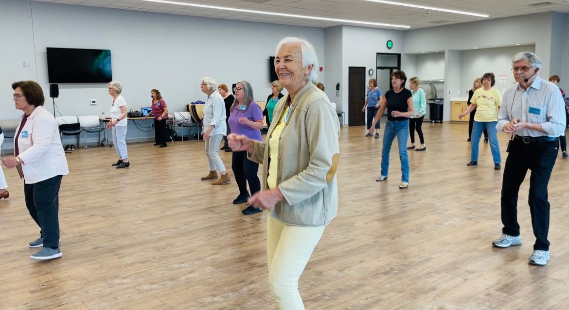 Senior citizens try line dancing at Chili Community Center