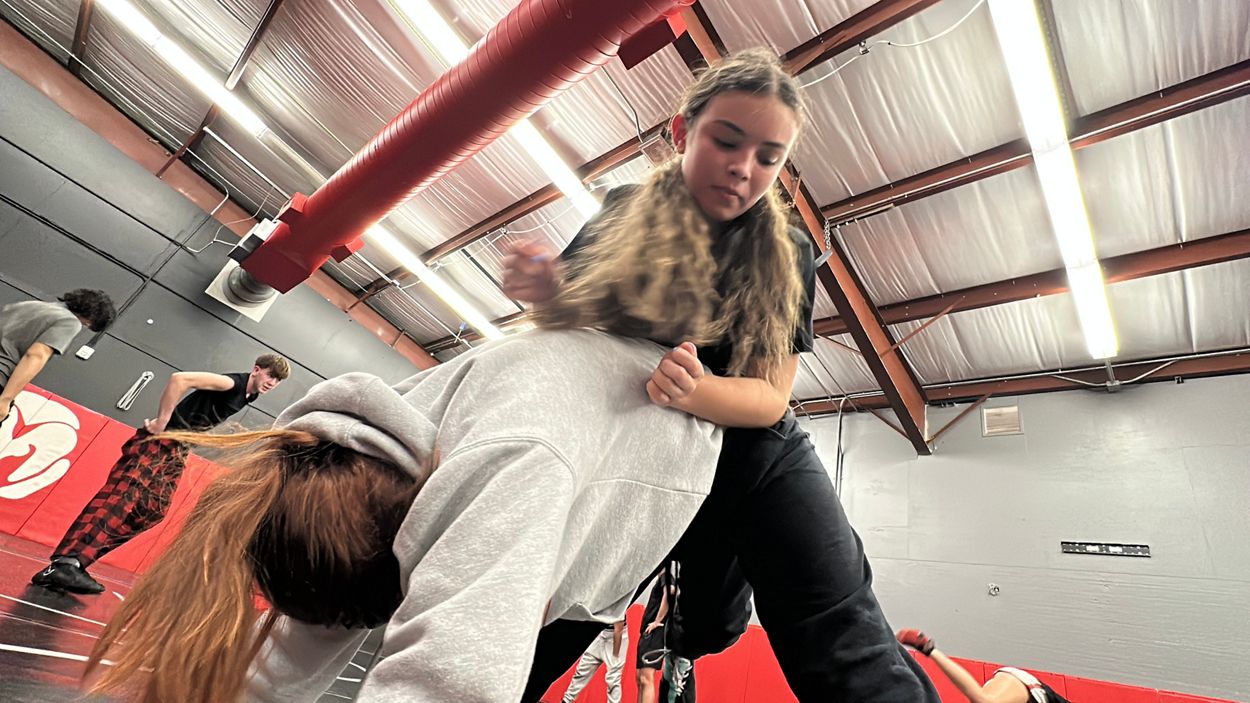 Cayden Flores always working on her wrestling craft