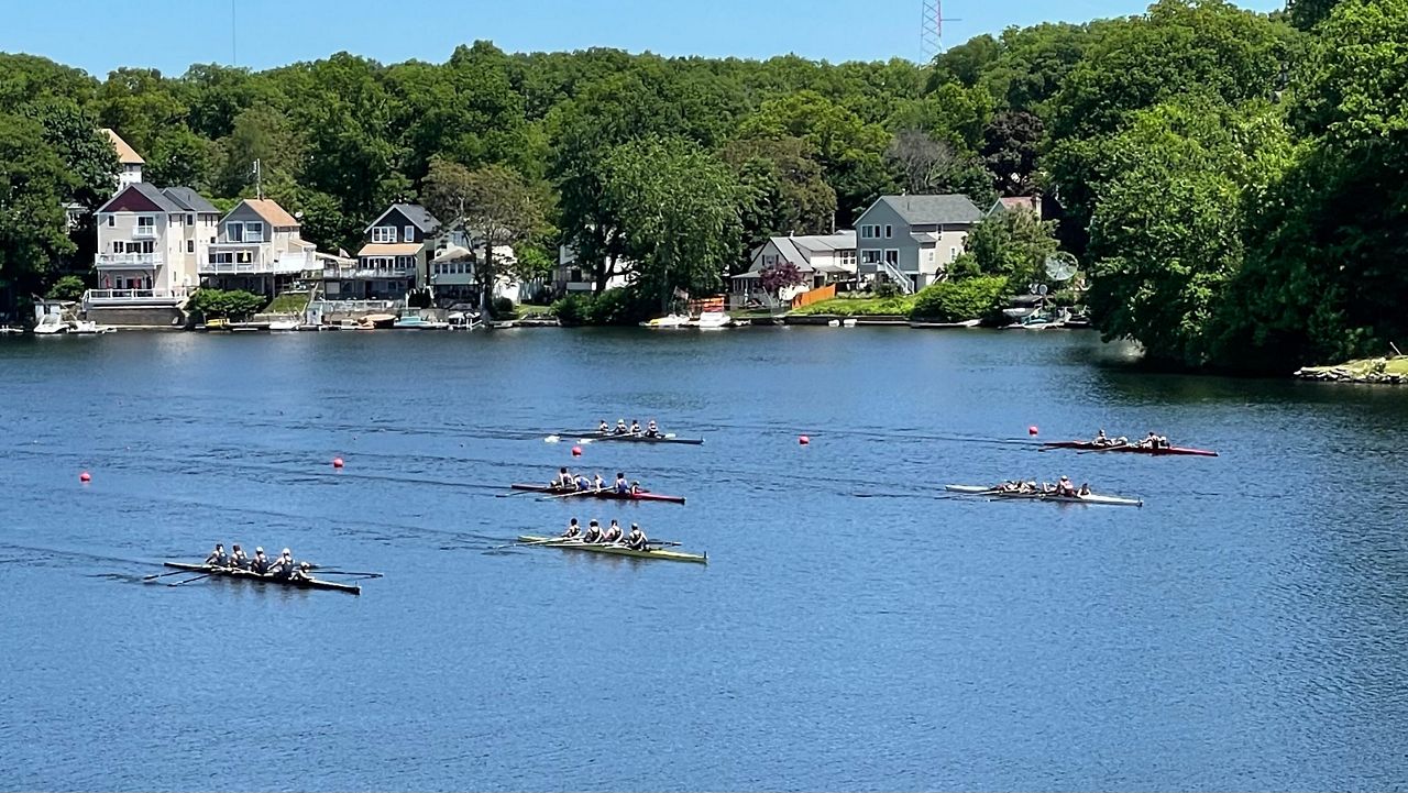 Dozens of high school rowers compete on Lake Quinsigamond