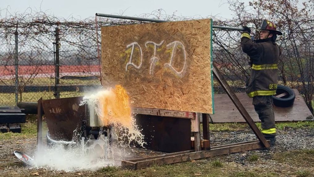 Detroit fire department catches turkey on fire- for safety