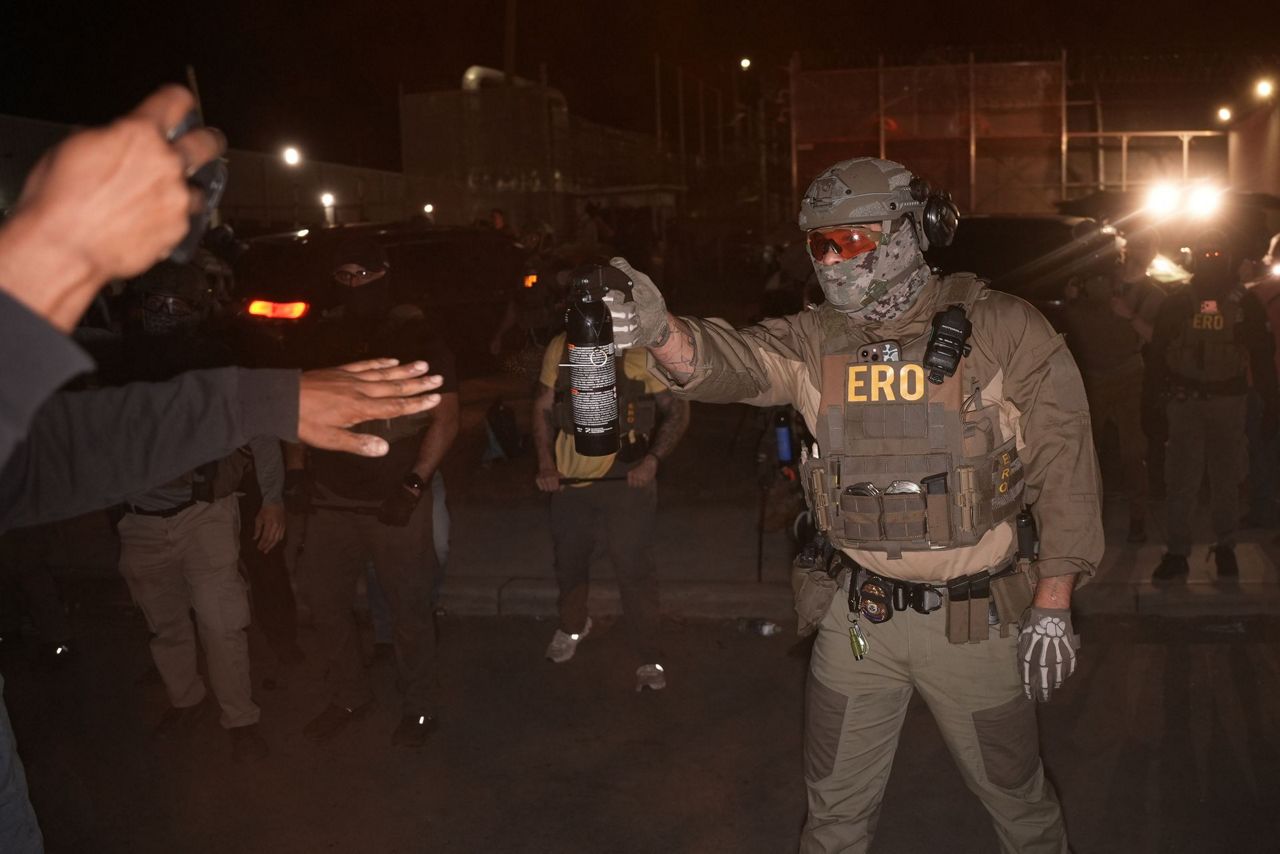 NJ state police set up protest zone outside contested immigration ...