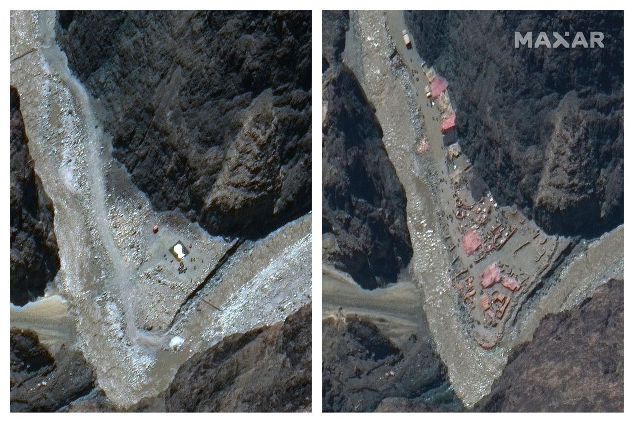Satellite images show buildup on disputed India-China border