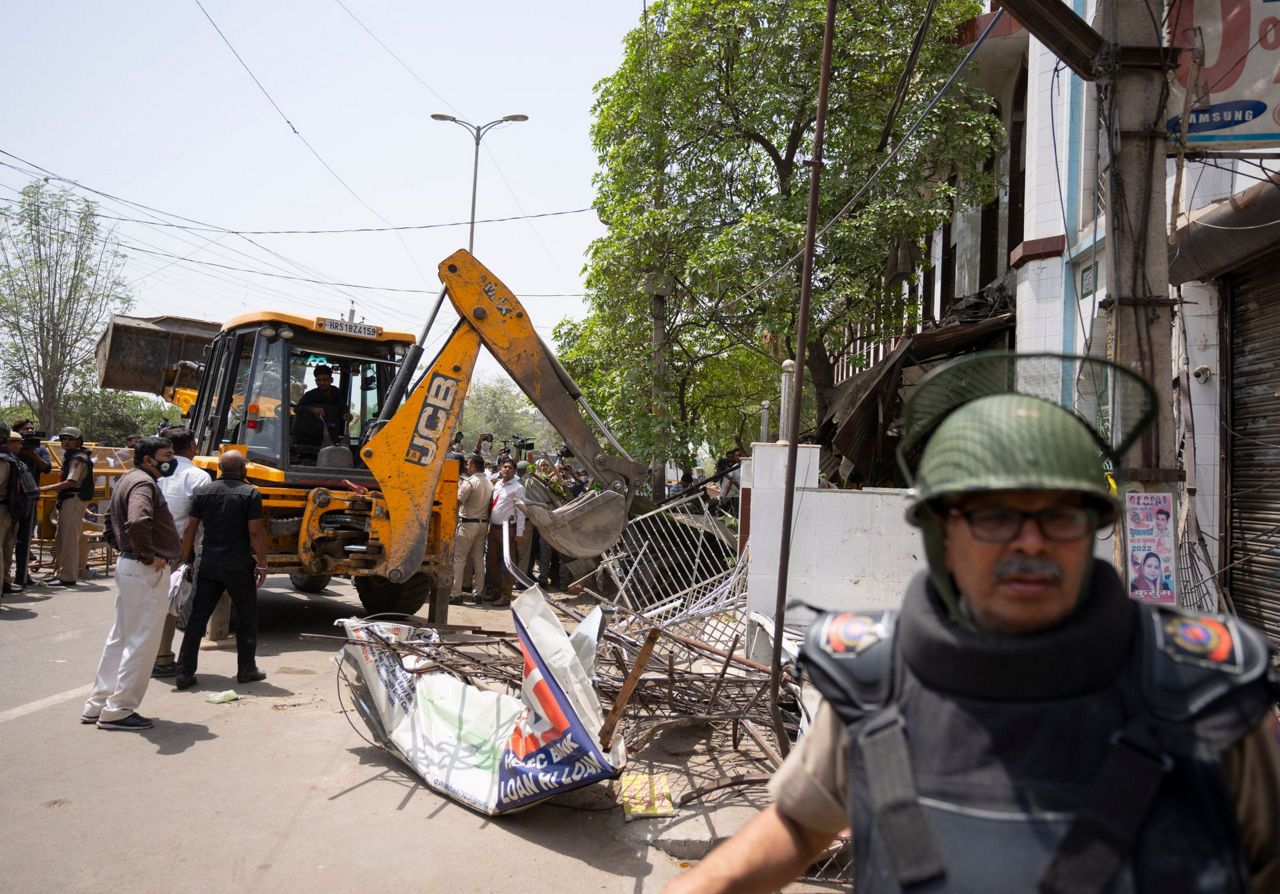 Shops demolished in Indian capital after communal violence