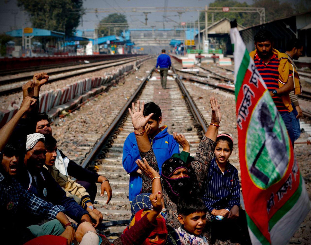 Farmers block trains in northern India to protest new laws