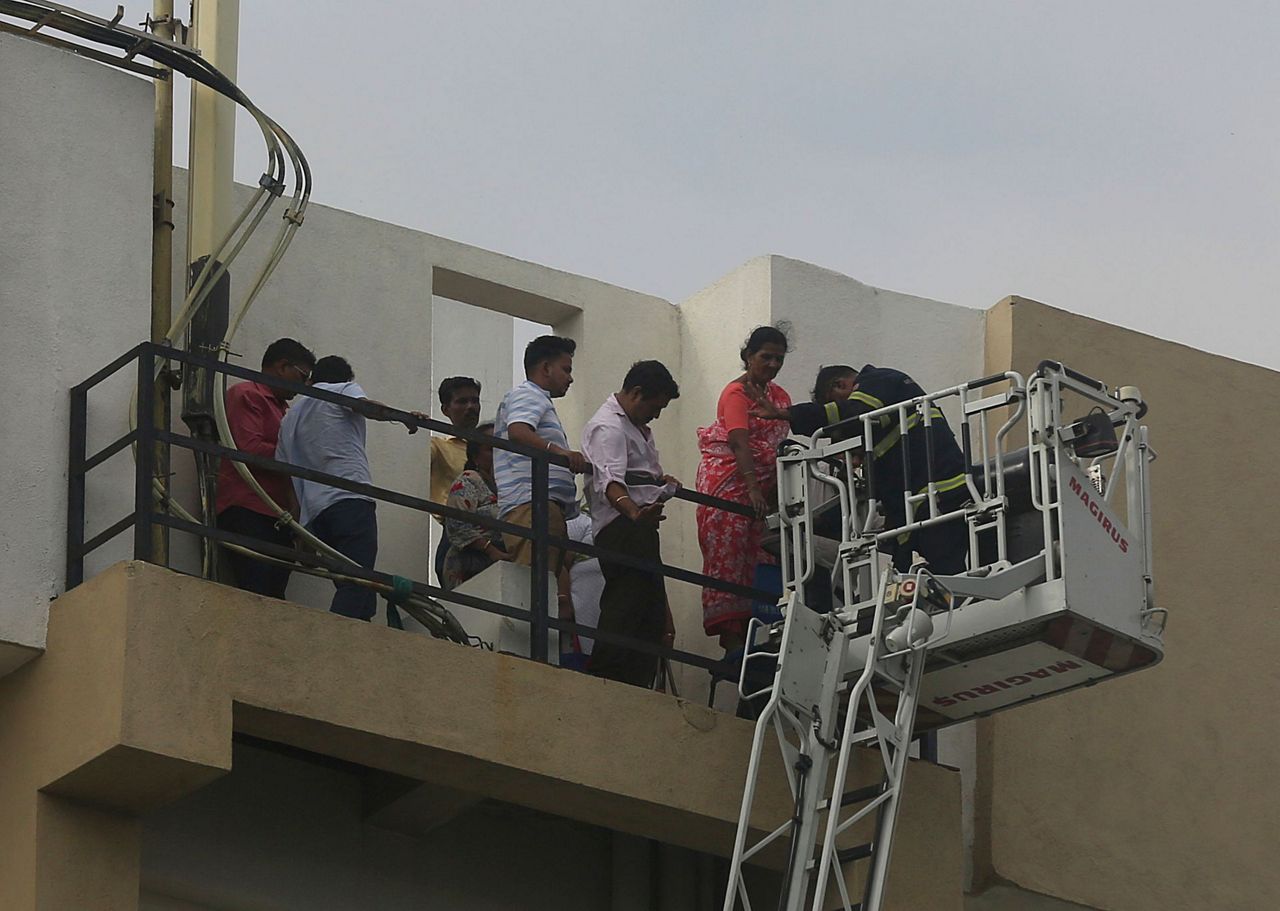 Dozens feared trapped in building on fire in Mumbai