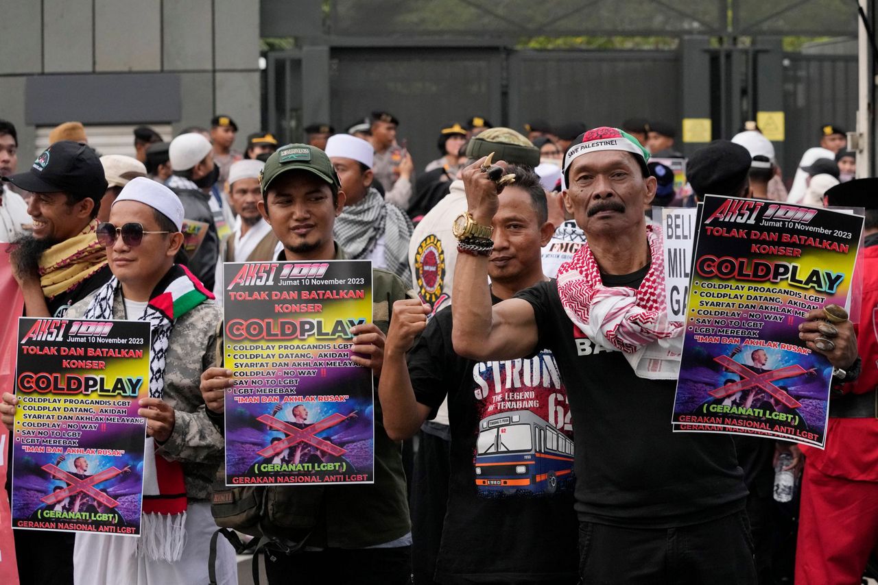 Conservative Muslims protest Coldplay's planned concert in Indonesia ...