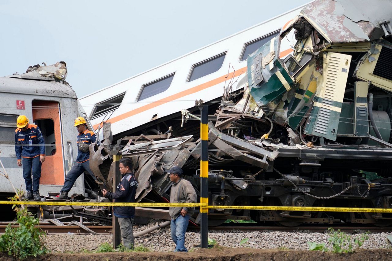 Trains collide on Indonesia's main island of Java, killing at least 3 ...