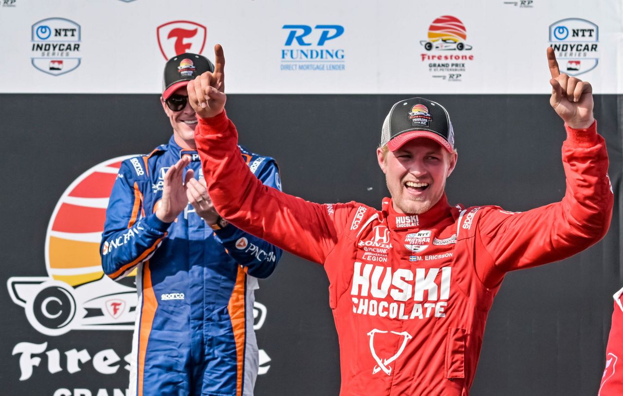 Marcus Ericsson wins rough IndyCar season-opening race
