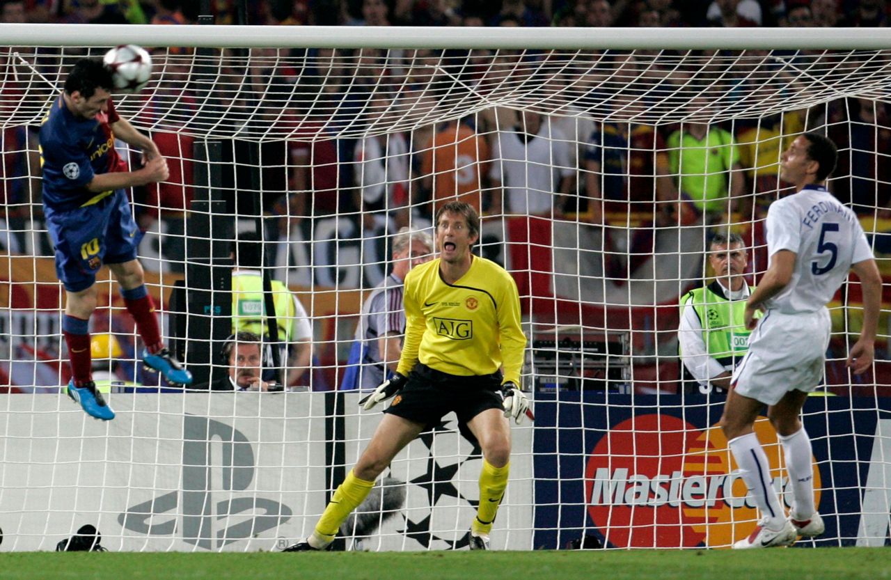 Messi's favorite goal, a header for Barcelona in 2009 Champions League ...