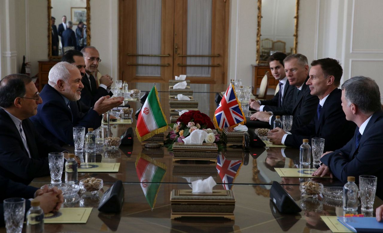 Britain's top diplomat in Iran as US oil sanctions back on