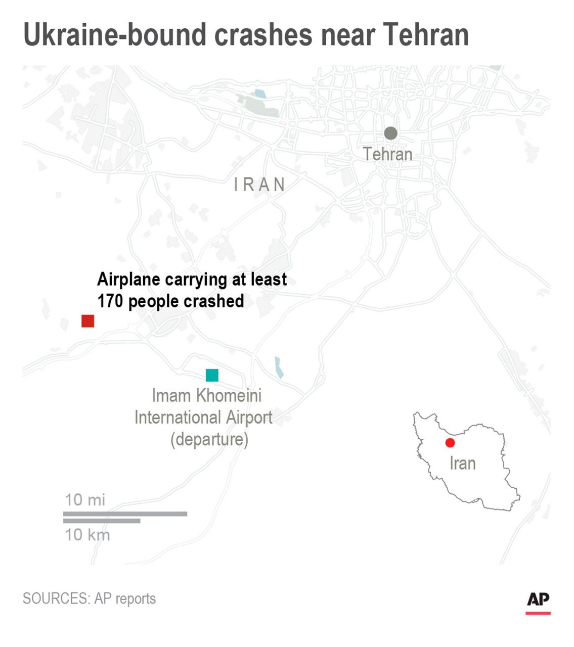 Iran state TV says Ukrainian airplane crashes near Tehran