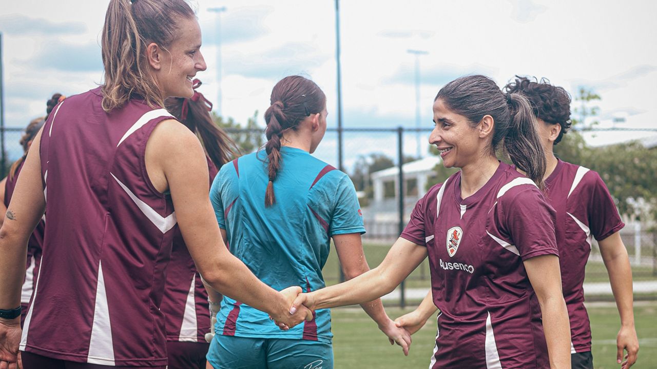 Iranian players granted asylum pictured training in Brisbane