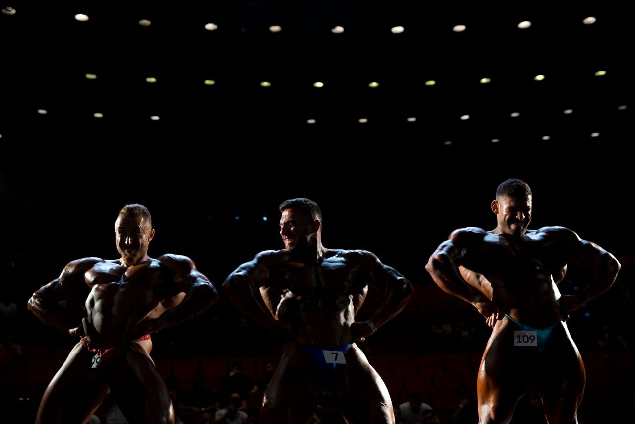 AP PHOTOS: Israeli bodybuilders compete in annual flex-off