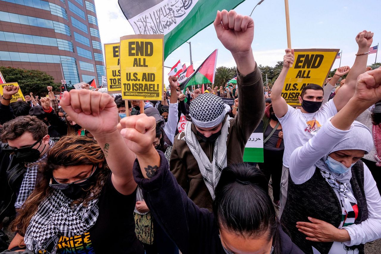 Protesters in major US cities decry airstrikes over Gaza