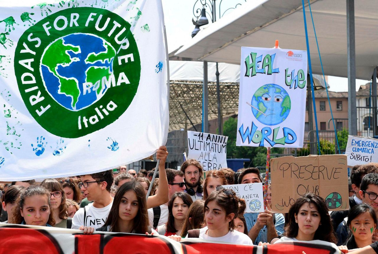 Climate protesters turn out as Europe votes on parliament