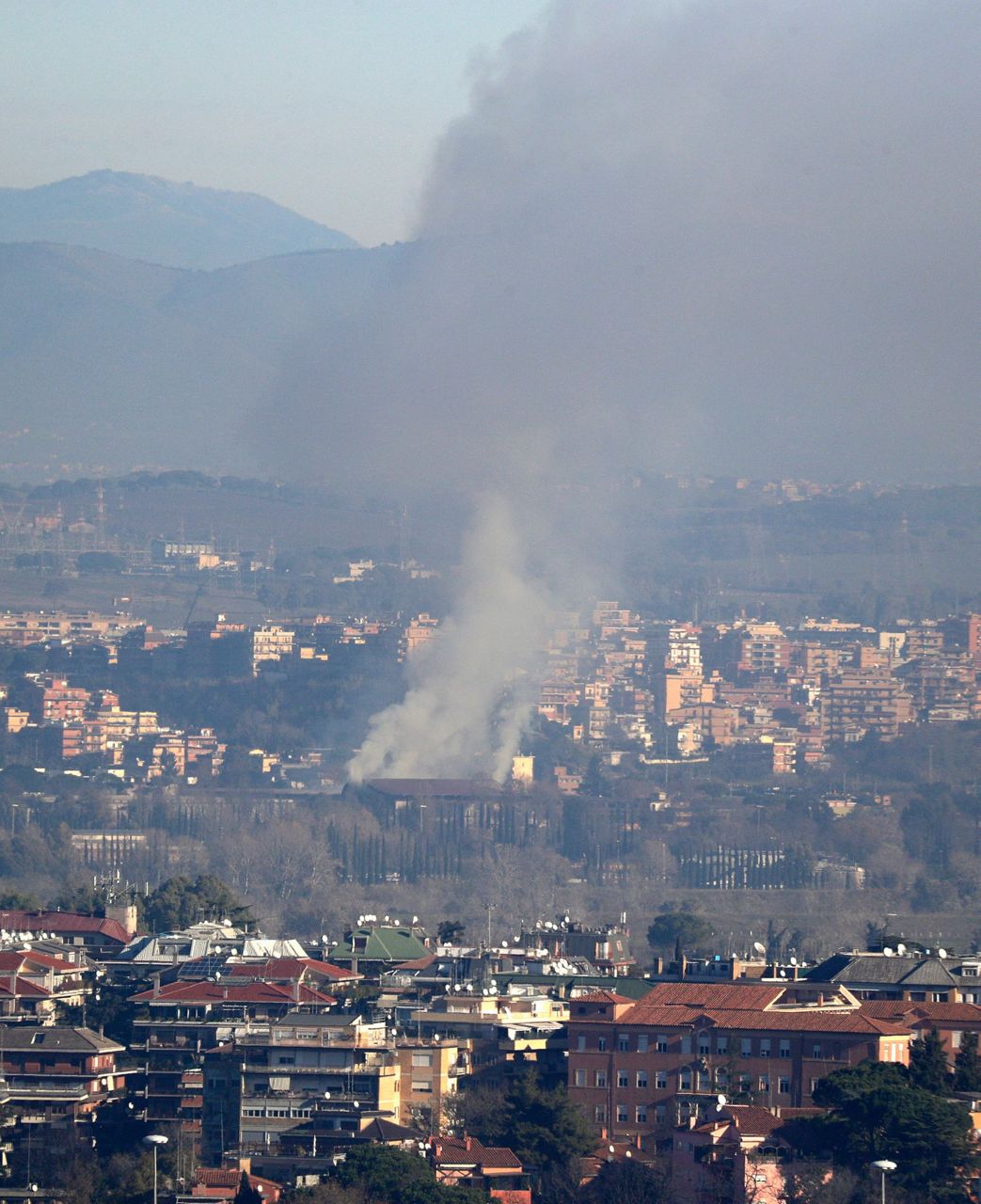 Fire at Rome waste treatment plant sparks fears, precautions