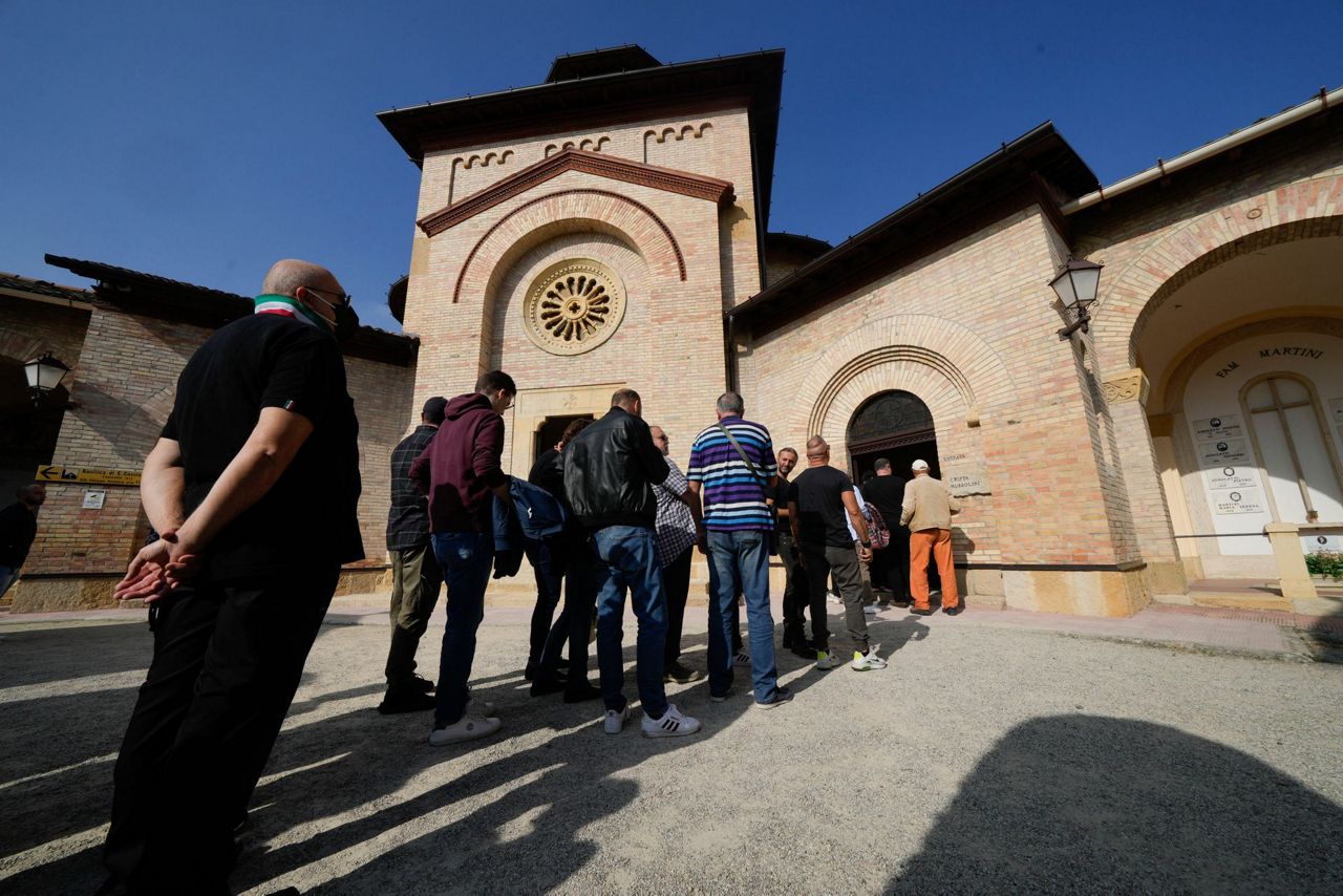 Hundreds of anti-fascists march in Mussolini's birthplace