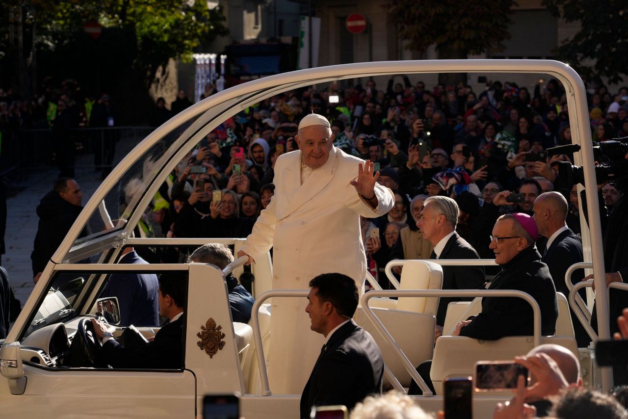 Pope honors family roots in northern Italy with rare outing