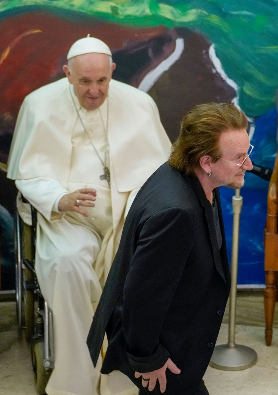 Bono cheers papal program for "inclusivity," educating girls