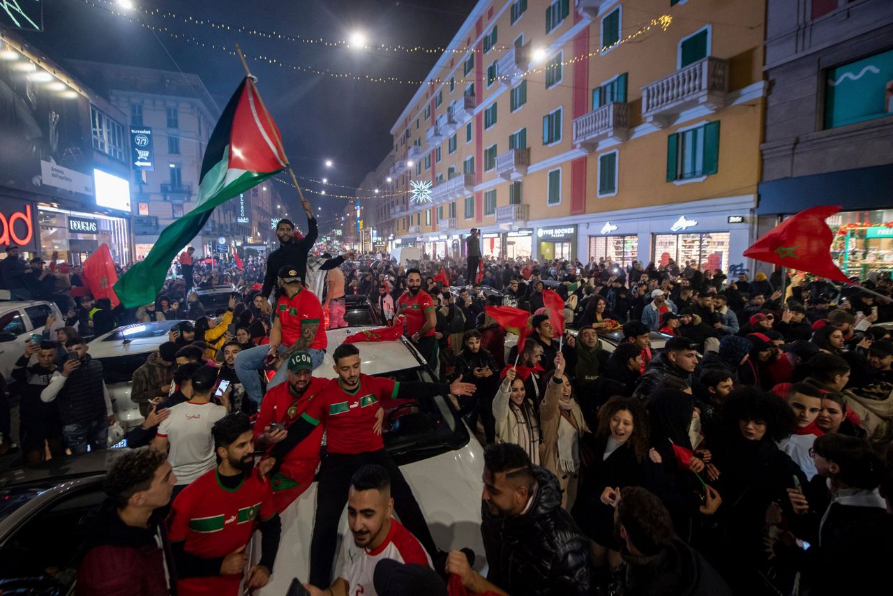 Moroccans celebrate historic World Cup win against Spain