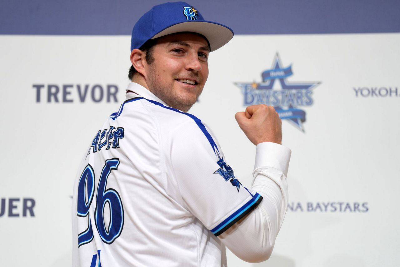 Trevor Bauer pulls on No. 96 for Yokohama's BayStars